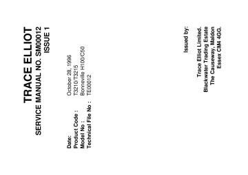 Trace Elliot Schematics, Service manual or circuit diagram £1.80 (~ $2. ...