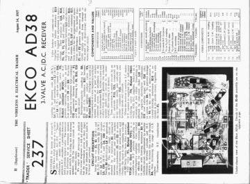 Schematics, Service manual, or circuit diagram for Ekco Schematic £1.80 ...