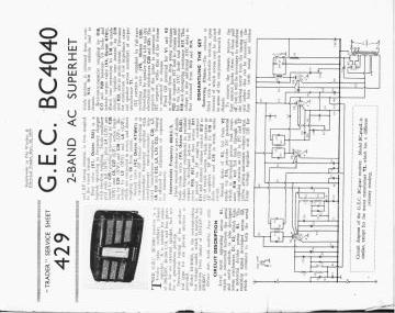 GEC Schematics, Service manual or circuit diagram £1.80 (~ $2.20 or €2.10)